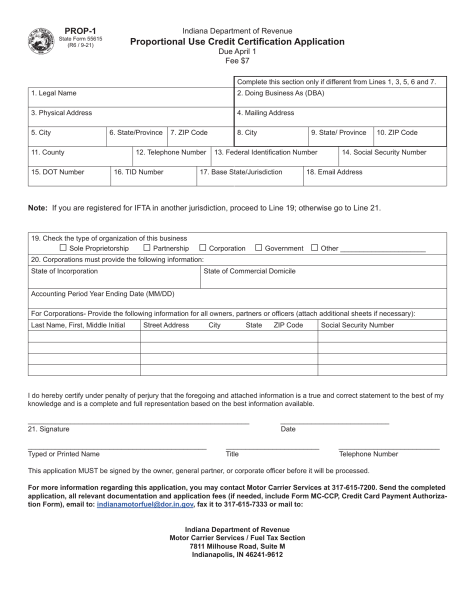 Form Prop 1 State Form 55615 Download Fillable Pdf Or Fill Online