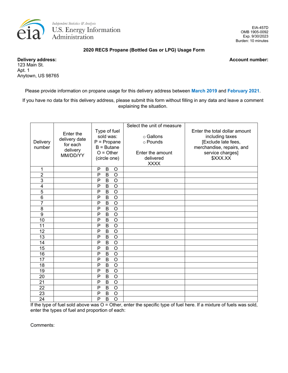 Form EIA-457D - 2020 - Fill Out, Sign Online and Download Printable PDF ...