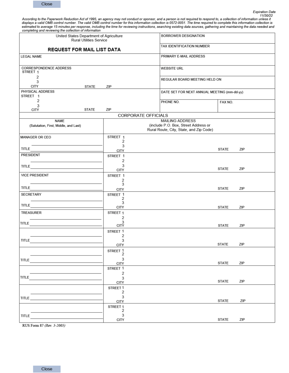 RUS Form 87 - Fill Out, Sign Online and Download Fillable PDF ...