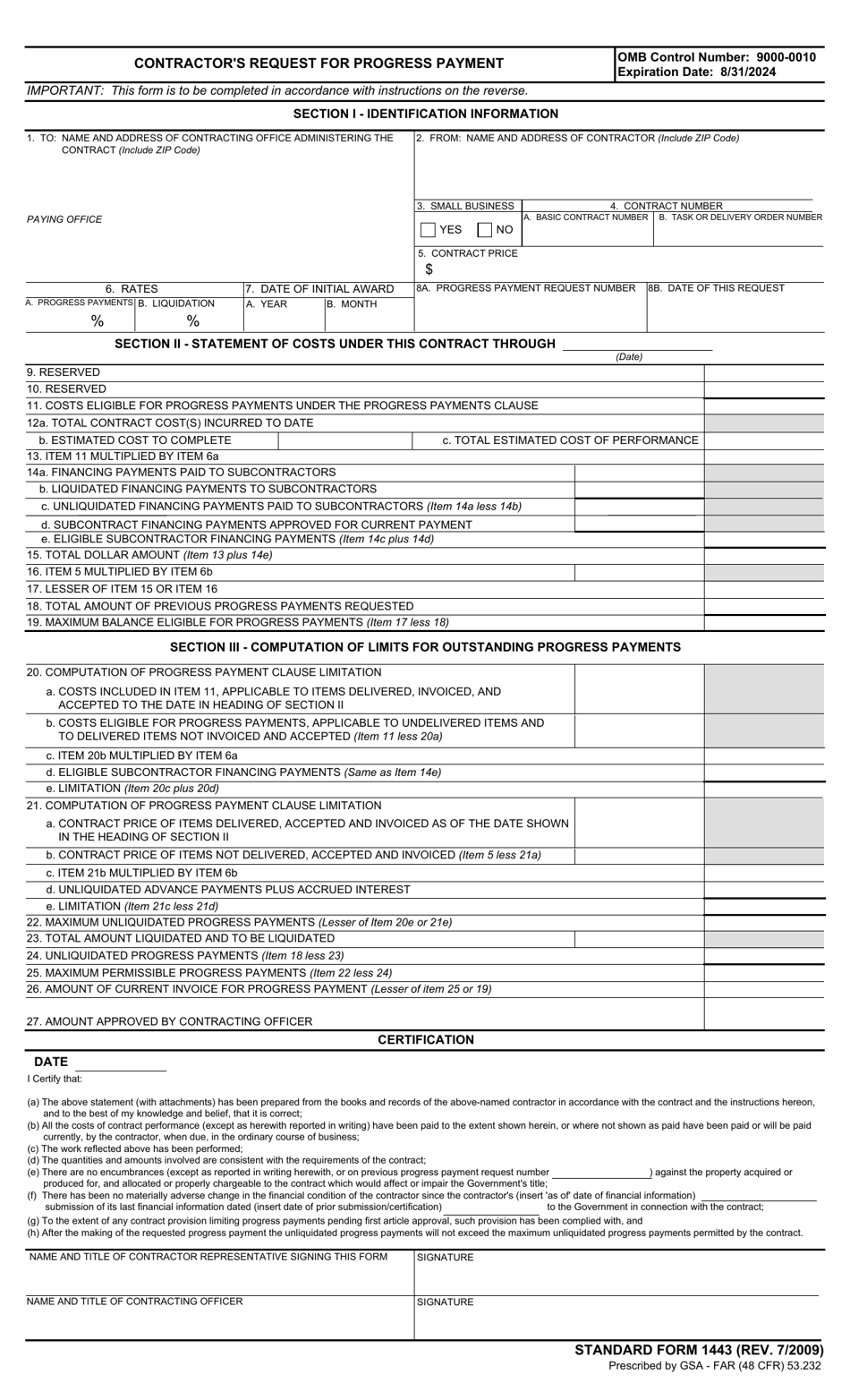 Form SF-1443 - Fill Out, Sign Online and Download Fillable PDF ...