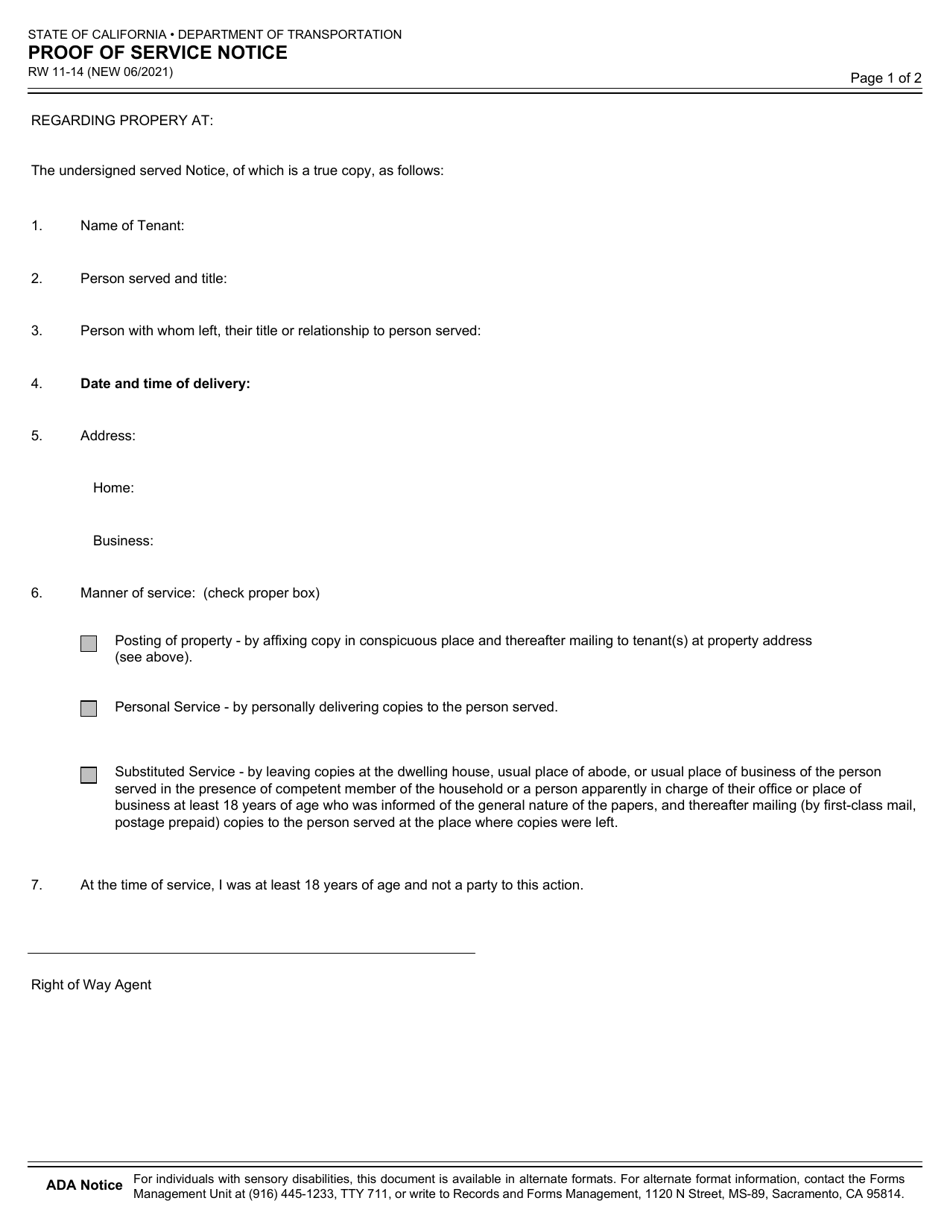 Form RW11-14 - Fill Out, Sign Online and Download Fillable PDF ...