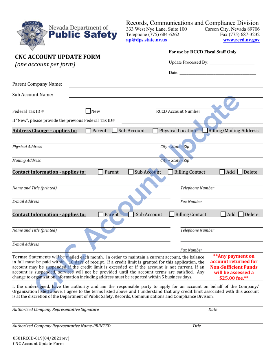 Form 0501RCCD-019 - Fill Out, Sign Online and Download Fillable PDF ...