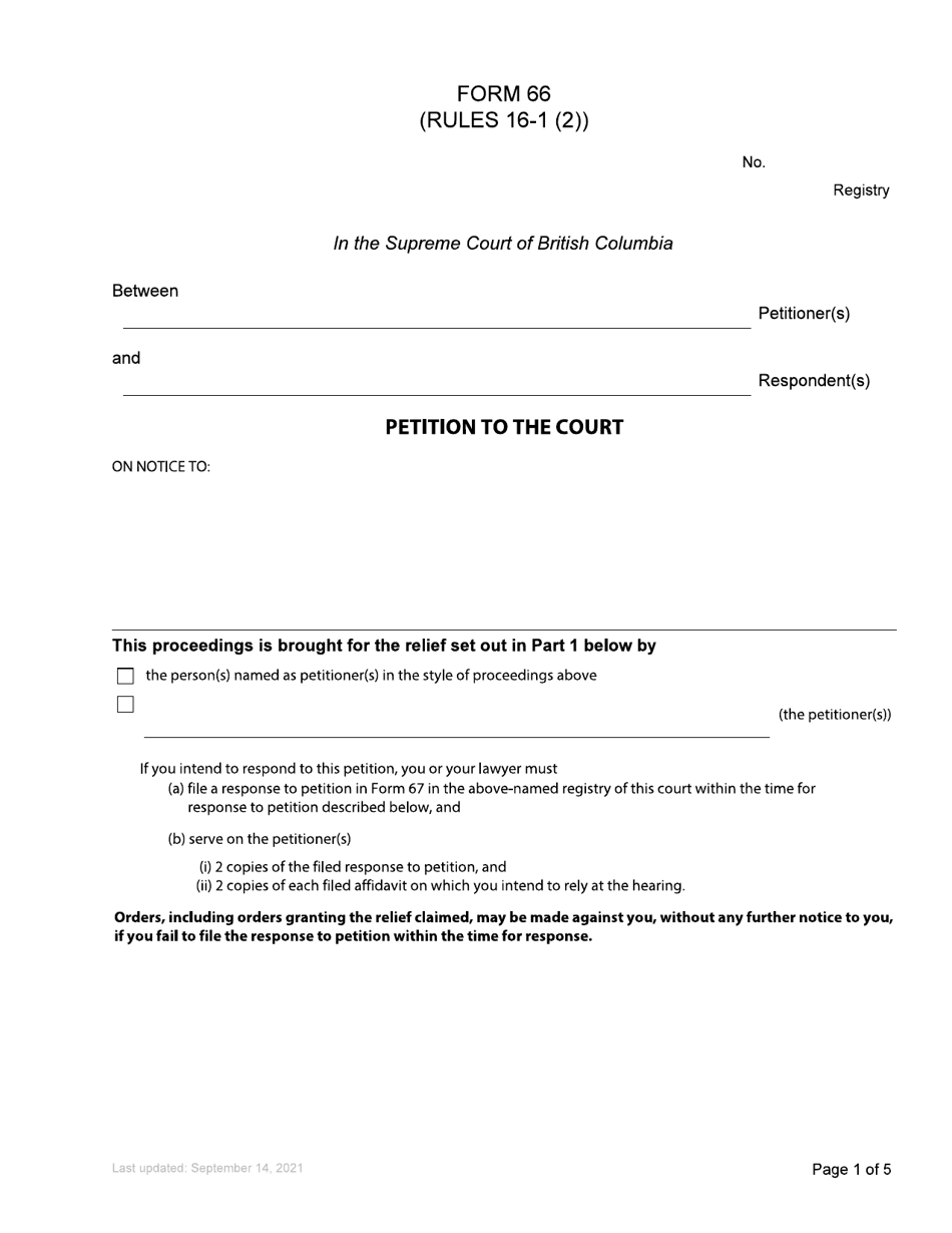 Form 66 - Fill Out, Sign Online and Download Fillable PDF, British ...