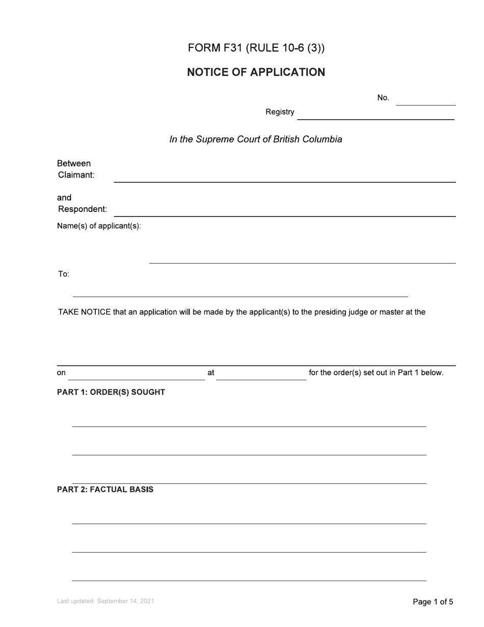 Form F31 - Fill Out, Sign Online and Download Fillable PDF, British ...