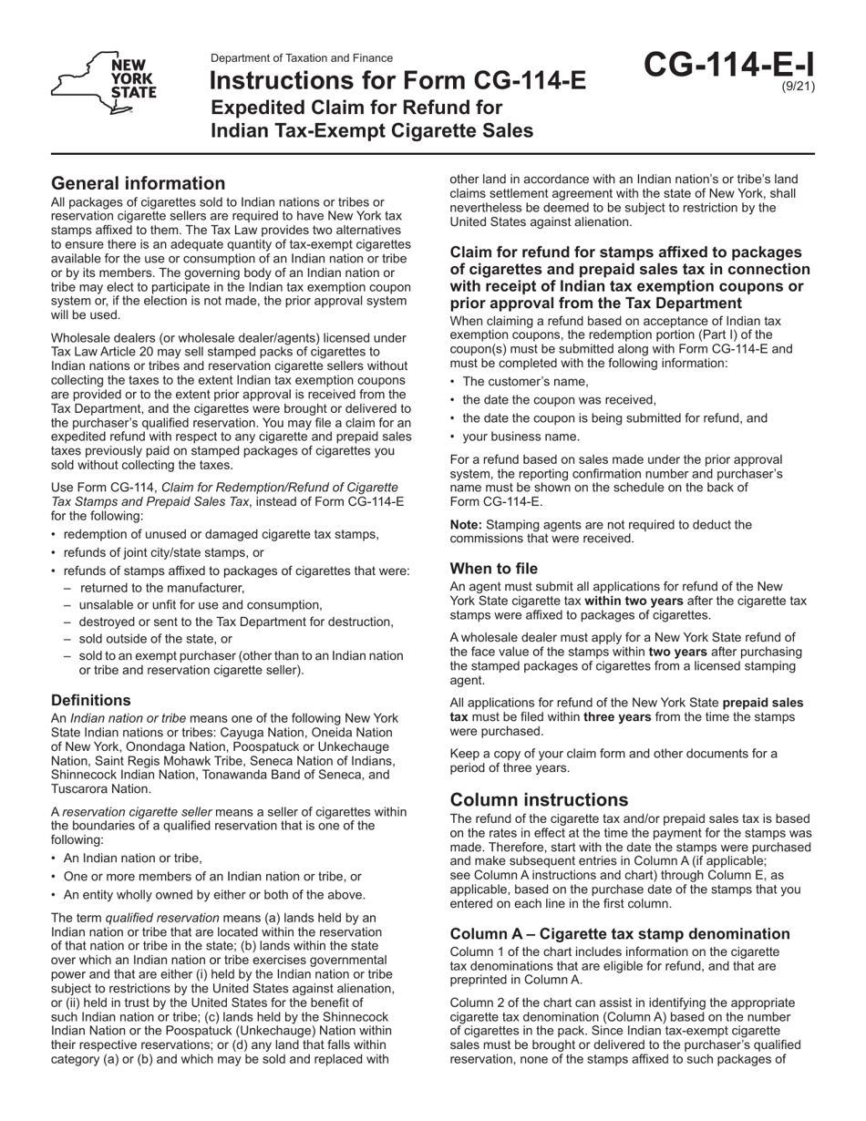 Download Instructions for Form CG-114-E Expedited Claim for Refund for ...