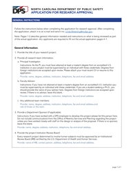 North Carolina Application for Research Approval - Fill Out, Sign Online and Download PDF ...