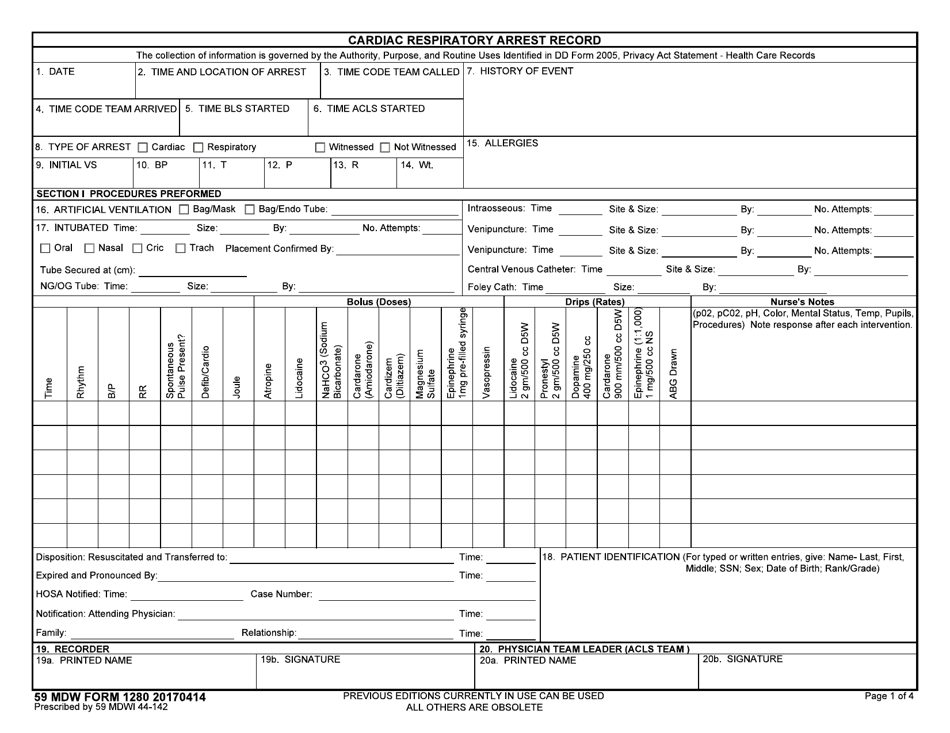59 MDW Form 1280 - Fill Out, Sign Online and Download Fillable PDF ...