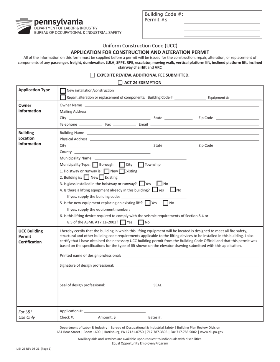 Form LIBI-26 - Fill Out, Sign Online and Download Fillable PDF ...
