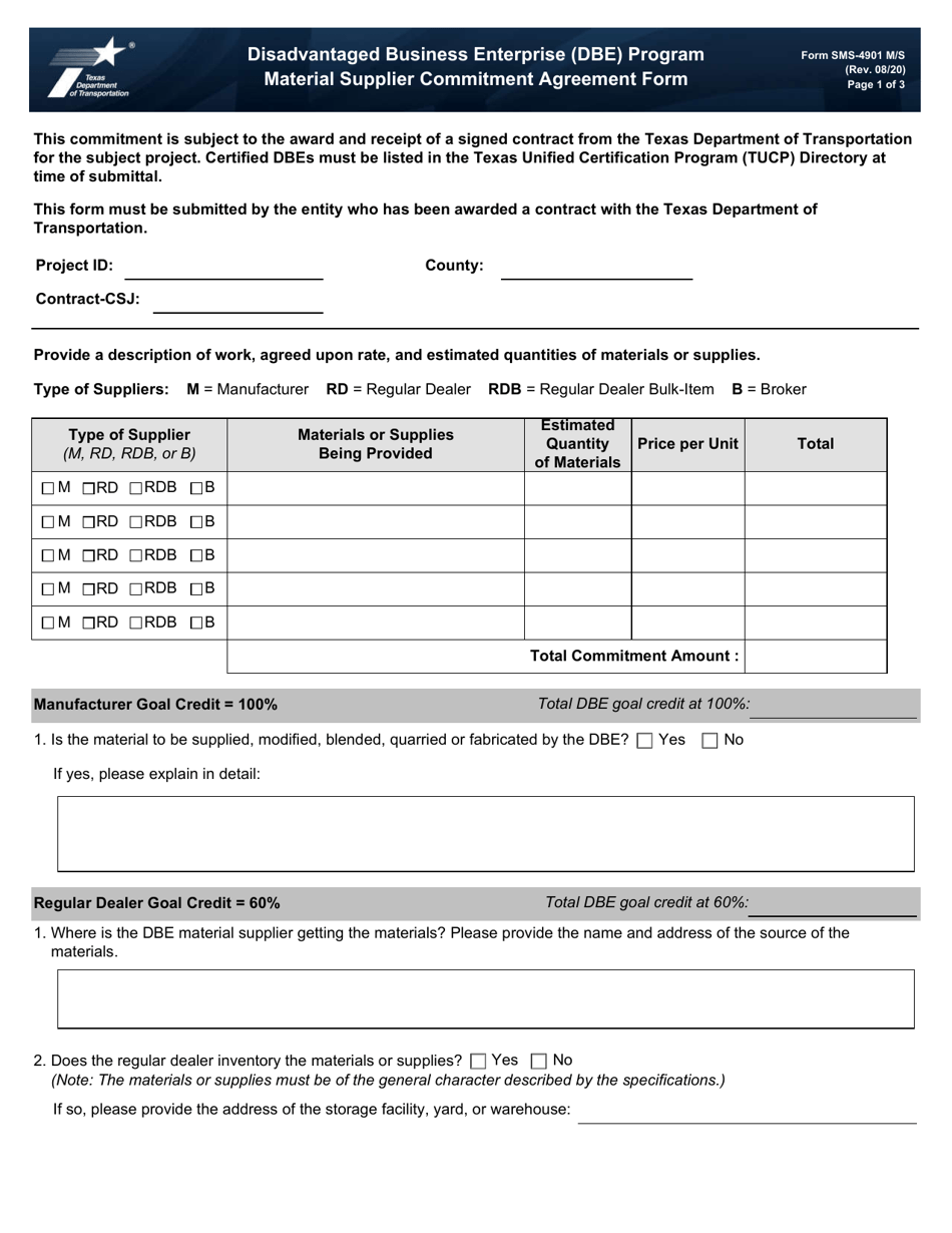Form SMS-4901 M/S - Fill Out, Sign Online and Download Fillable PDF ...