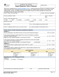 DSHS Form 02-716 Download Printable PDF or Fill Online Rapid Response Team 2 Request Washington ...