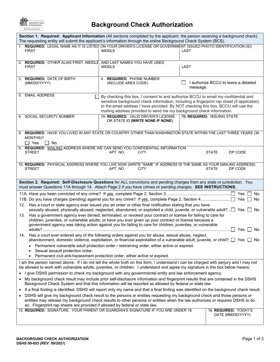 DSHS Form 09-653 - Fill Out, Sign Online and Download Printable PDF ...