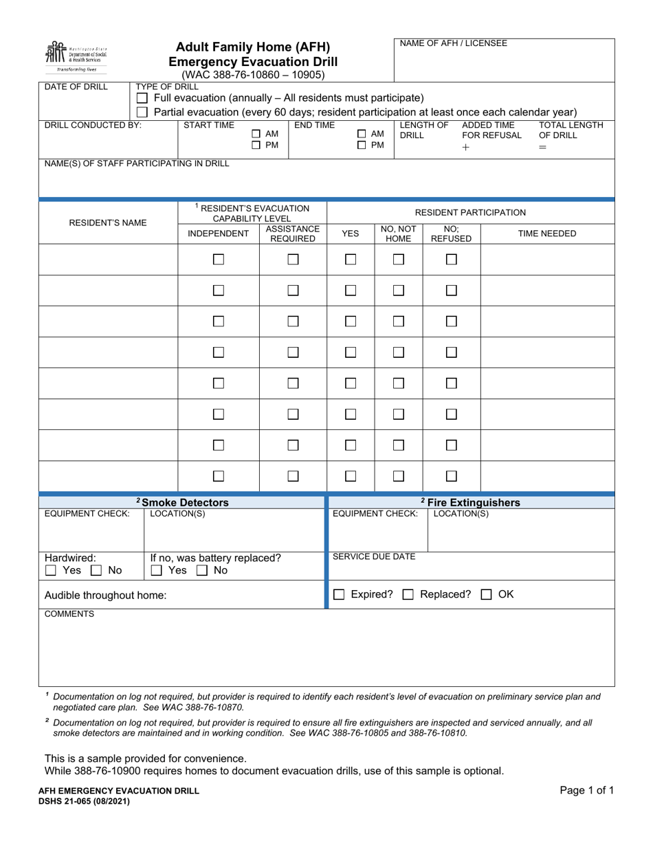 DSHS Form 21-065 - Fill Out, Sign Online and Download Printable PDF ...