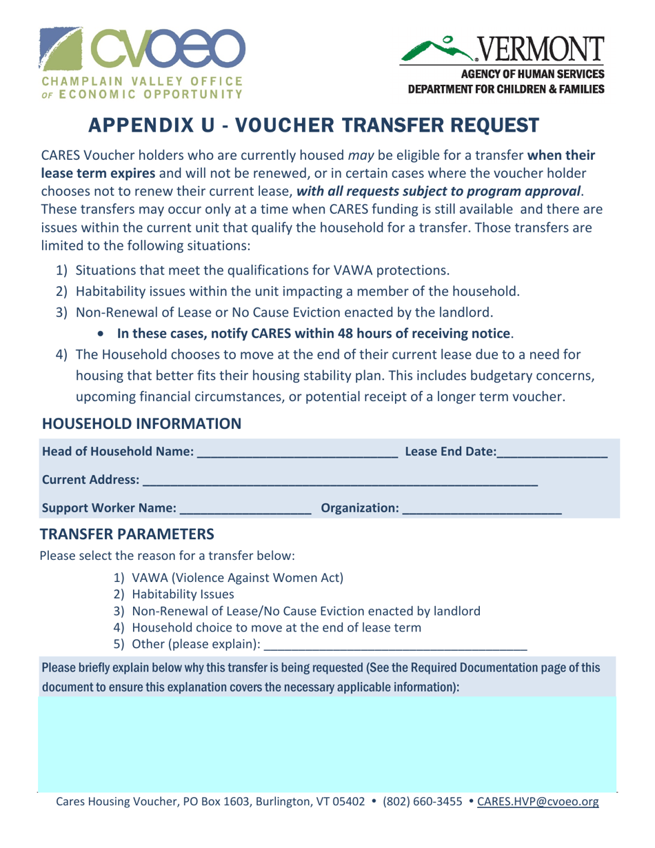 2022 Vermont Voucher Transfer Request - Fill Out, Sign Online and ...