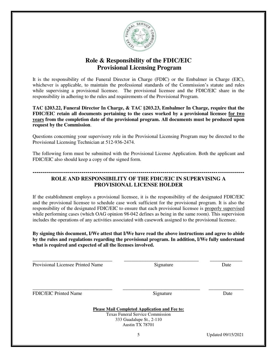 Texas Provisional Embalmer Application - Fill Out, Sign Online and Download PDF | Templateroller