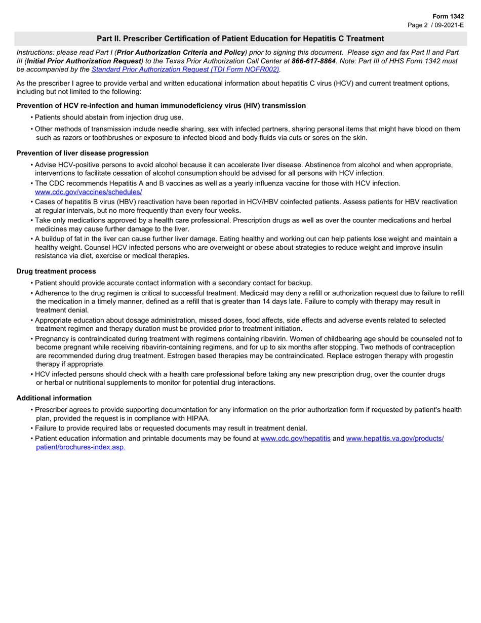 Form 1342 Download Fillable PDF or Fill Online Antiviral Agents for ...