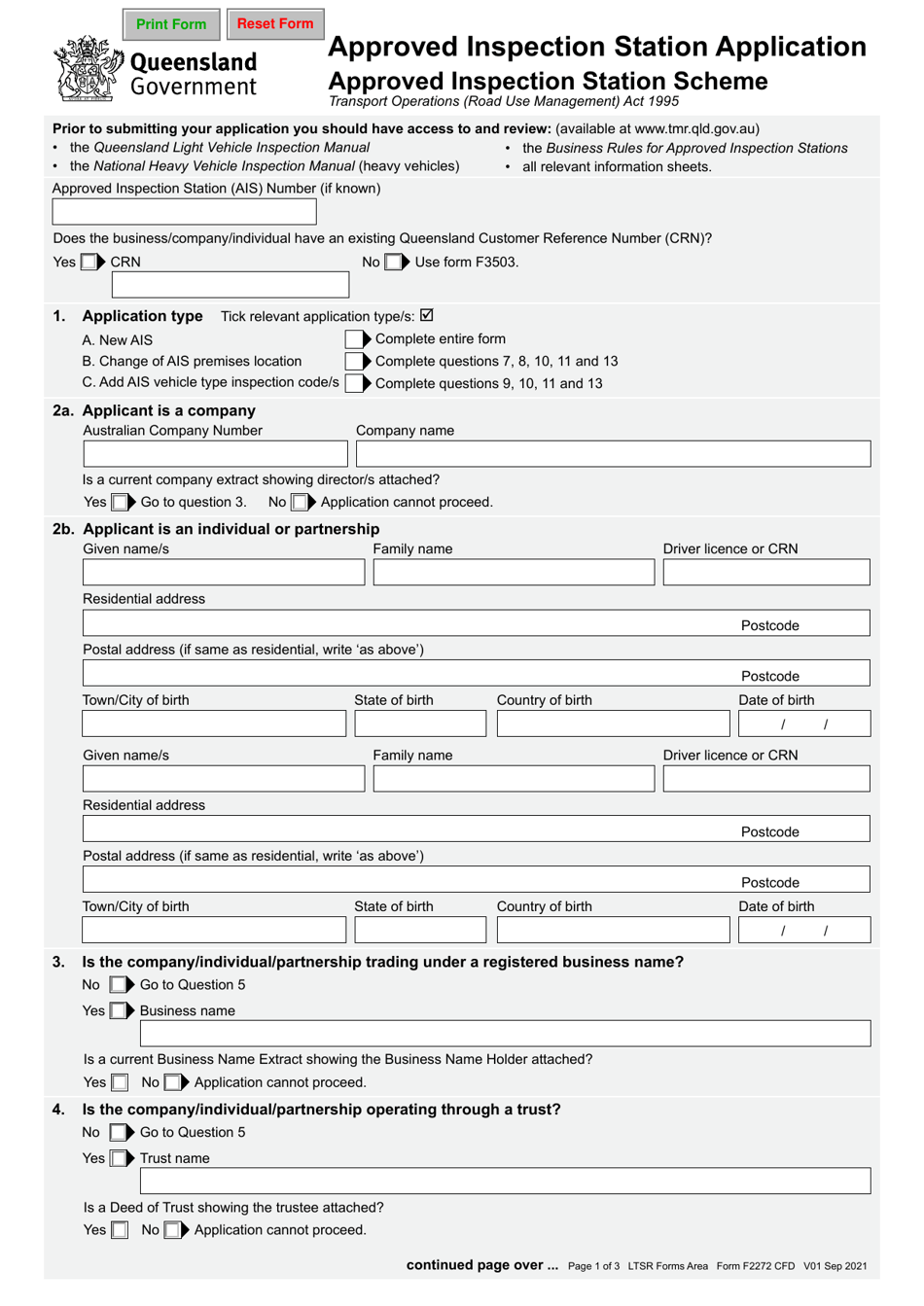 Form F2272 - Fill Out, Sign Online and Download Fillable PDF ...