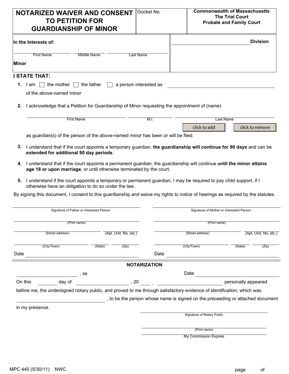 Form MPC440 - Fill Out, Sign Online and Download Fillable PDF ...