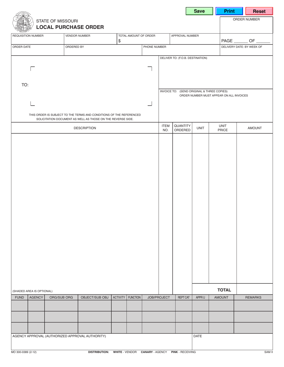 Form MO300-0389 - Fill Out, Sign Online and Download Fillable PDF ...