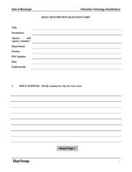 Mississippi Role Description Questionnaire - Fill Out, Sign Online and ...