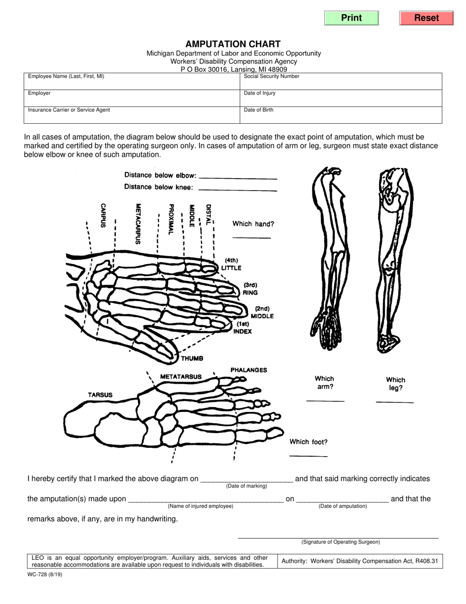 Form WC-728 - Fill Out, Sign Online and Download Fillable PDF, Michigan ...