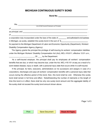 Michigan Michigan Continuous Surety Bond - Fill Out, Sign Online and ...