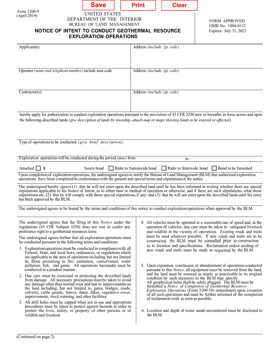 Form 3200-9 - Fill Out, Sign Online and Download Fillable PDF ...