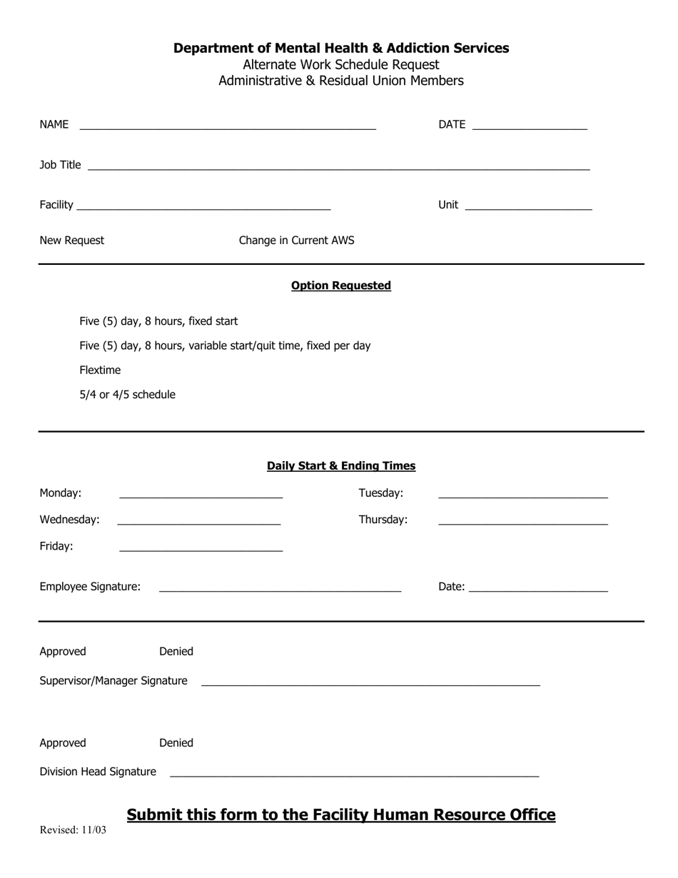 Connecticut Alternate Work Schedule Request - Fill Out, Sign Online and ...