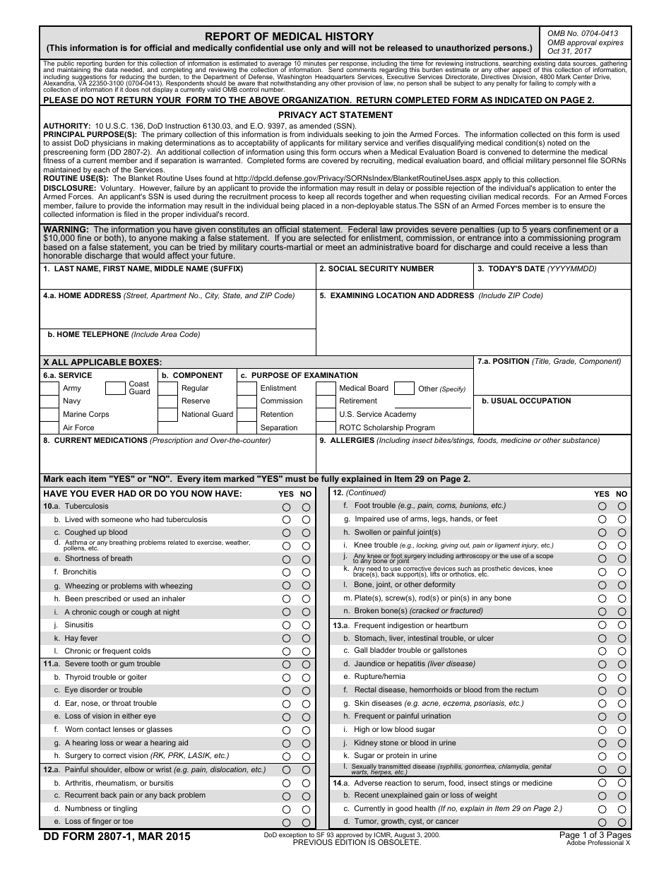 DD Form 2807-1 - Fill Out, Sign Online and Download Fillable PDF ...