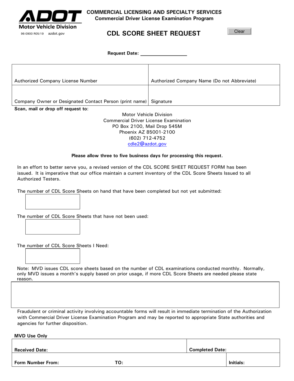 Form 96-0900 - Fill Out, Sign Online and Download Fillable PDF, Arizona ...