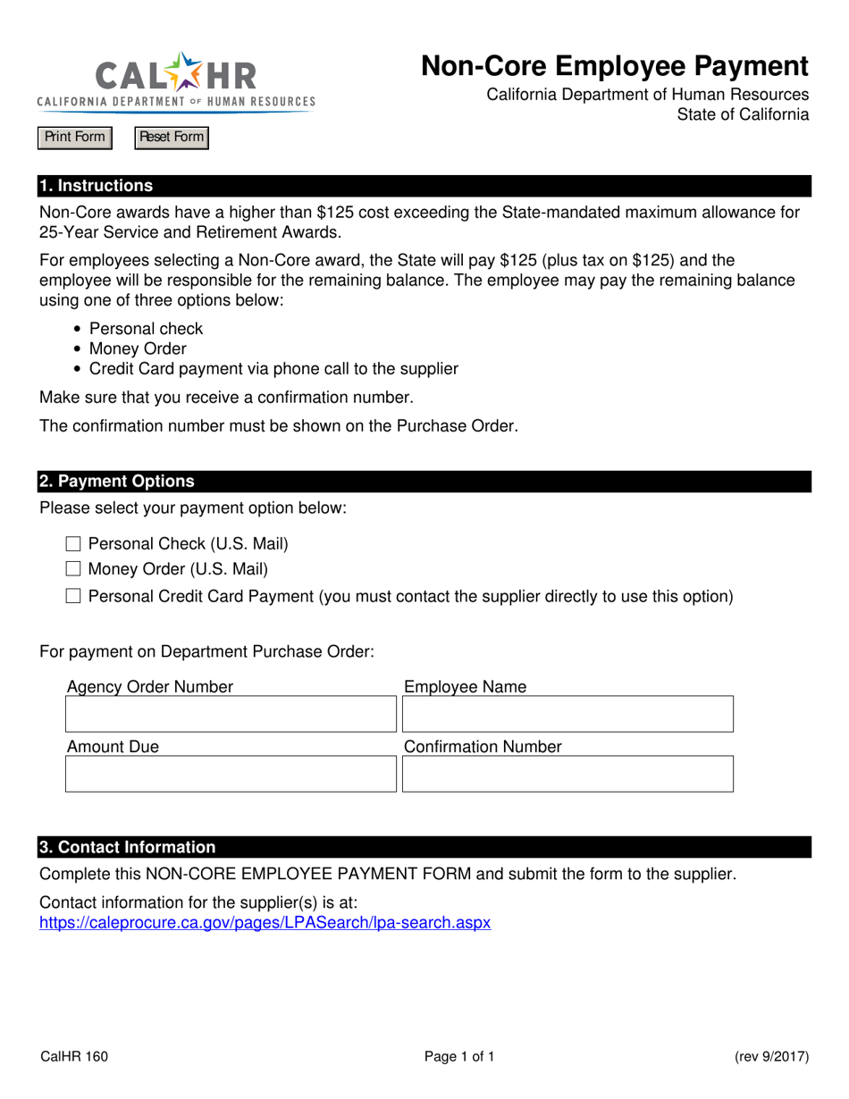 Form CALHR160 - Fill Out, Sign Online and Download Fillable PDF ...