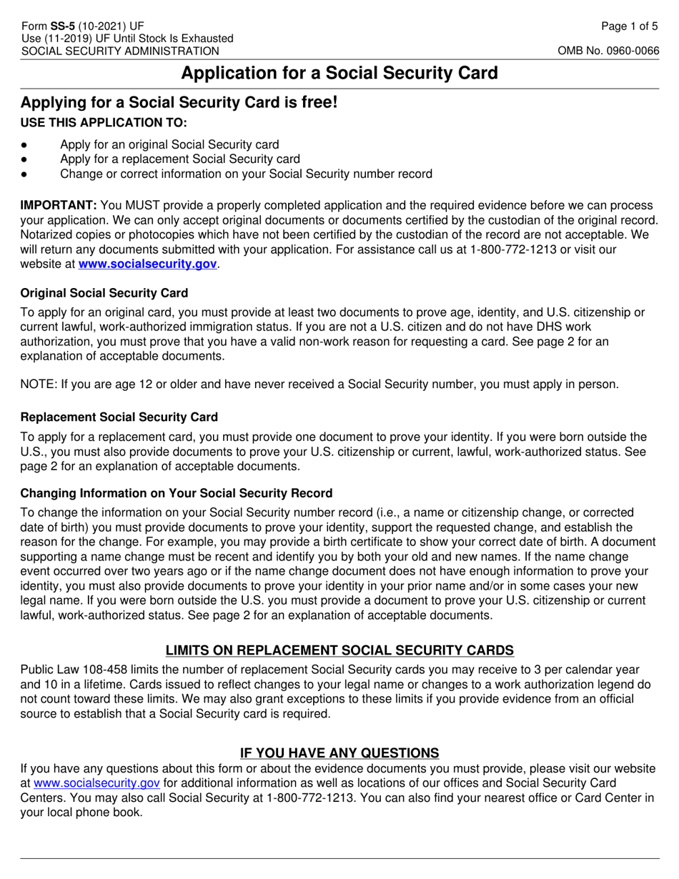 Form SS 5 Download Fillable PDF Or Fill Online Application For A Social