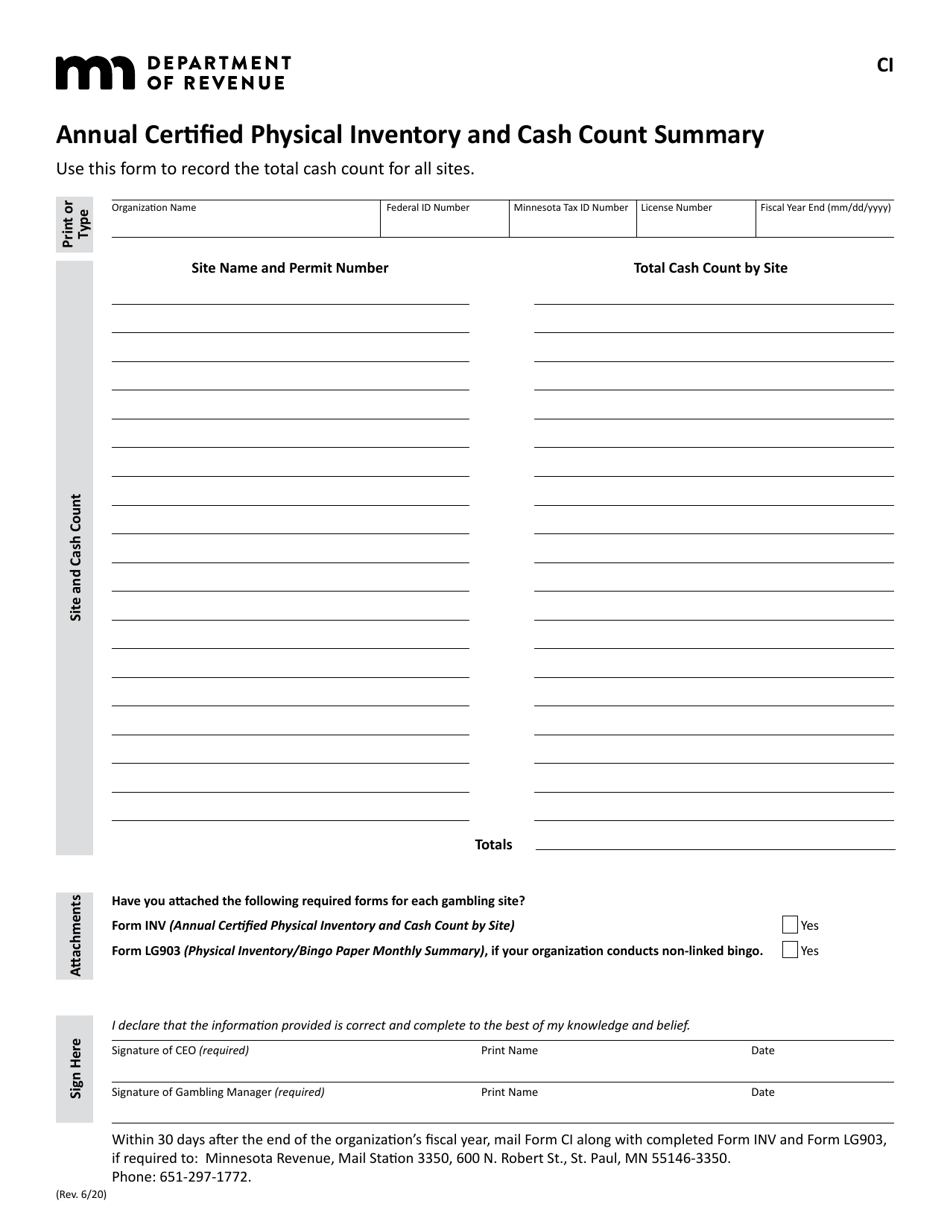 Form Ci Download Fillable Pdf Or Fill Online Annual Certified Physical ...