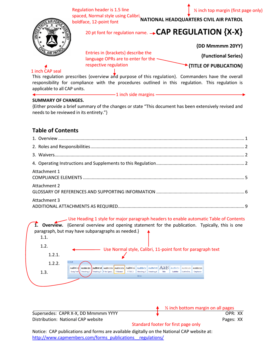Download Instructions for CAP Regulation PDF | Templateroller