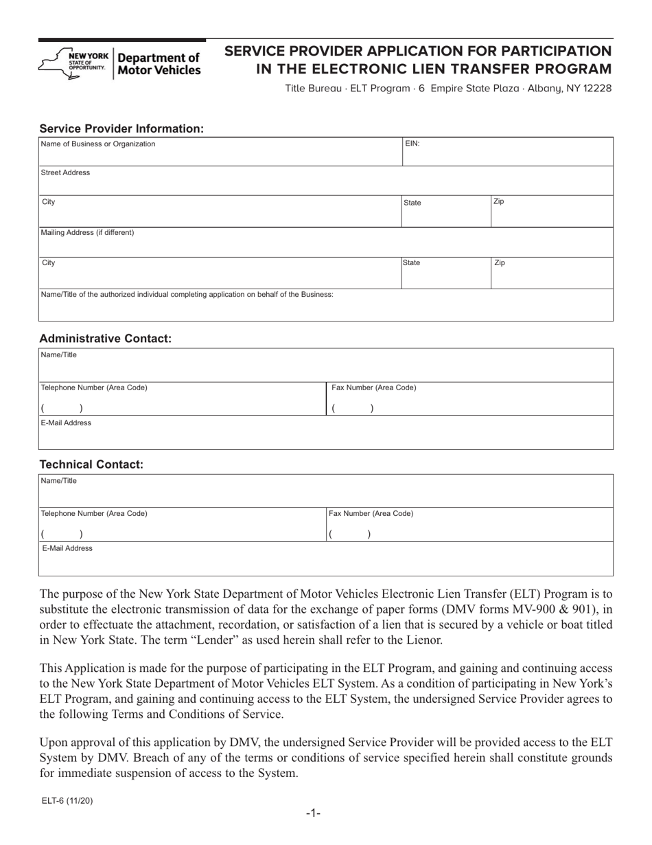 Form ELT-6 Download Fillable PDF or Fill Online Service Provider ...