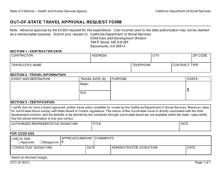 Form STD.257C Download Fillable PDF or Fill Online Out-of-State Travel ...