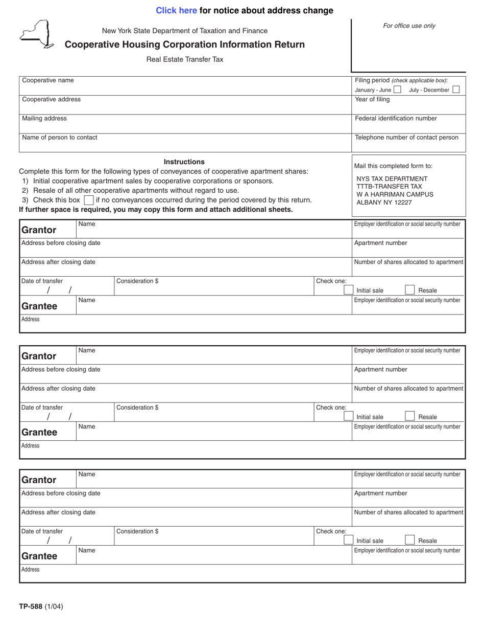Form TP-588 - Fill Out, Sign Online and Download Printable PDF, New ...