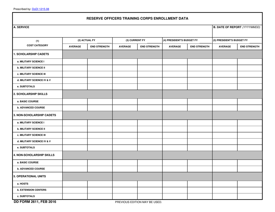 DD Form 2611 - Fill Out, Sign Online and Download Fillable PDF ...