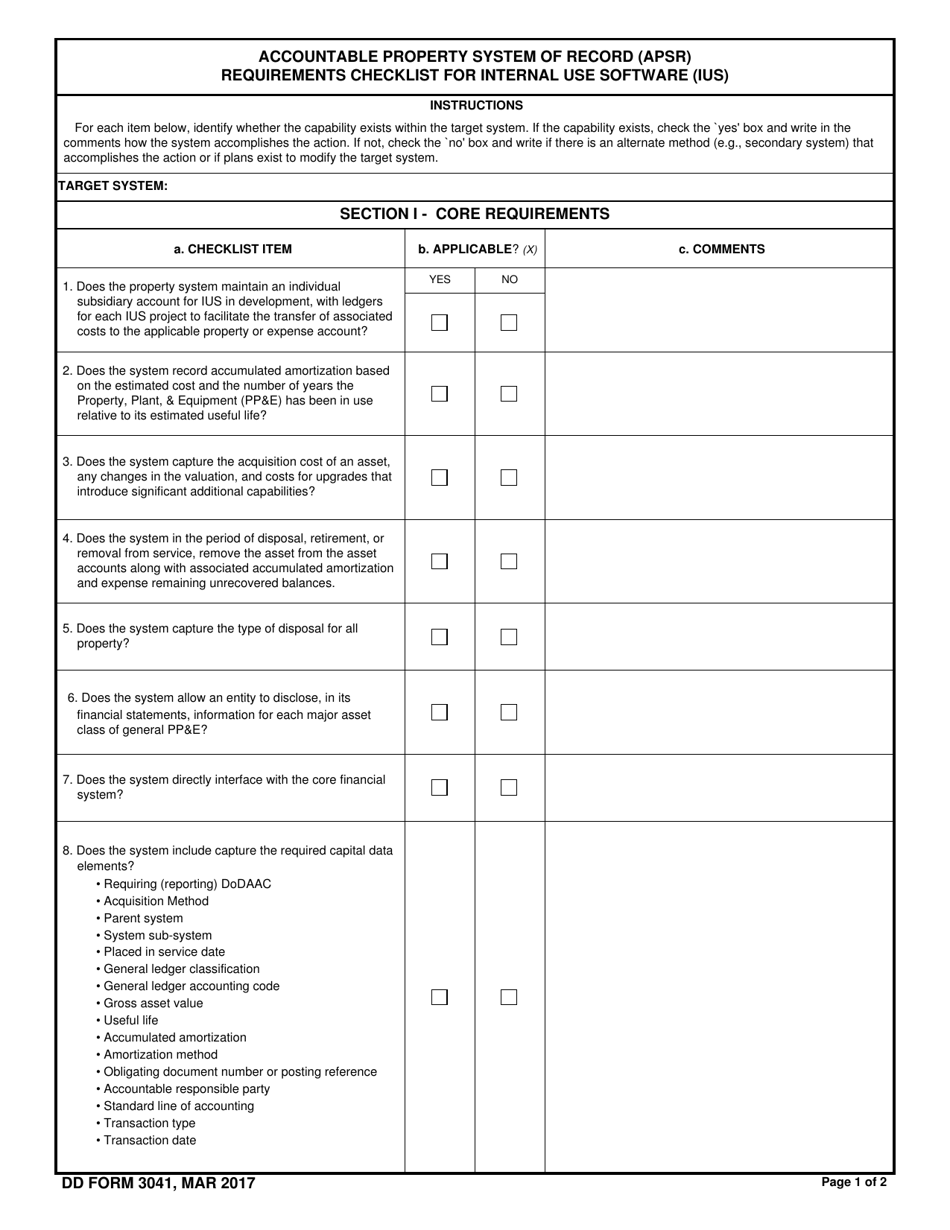 DD Form 3041 - Fill Out, Sign Online and Download Fillable PDF ...