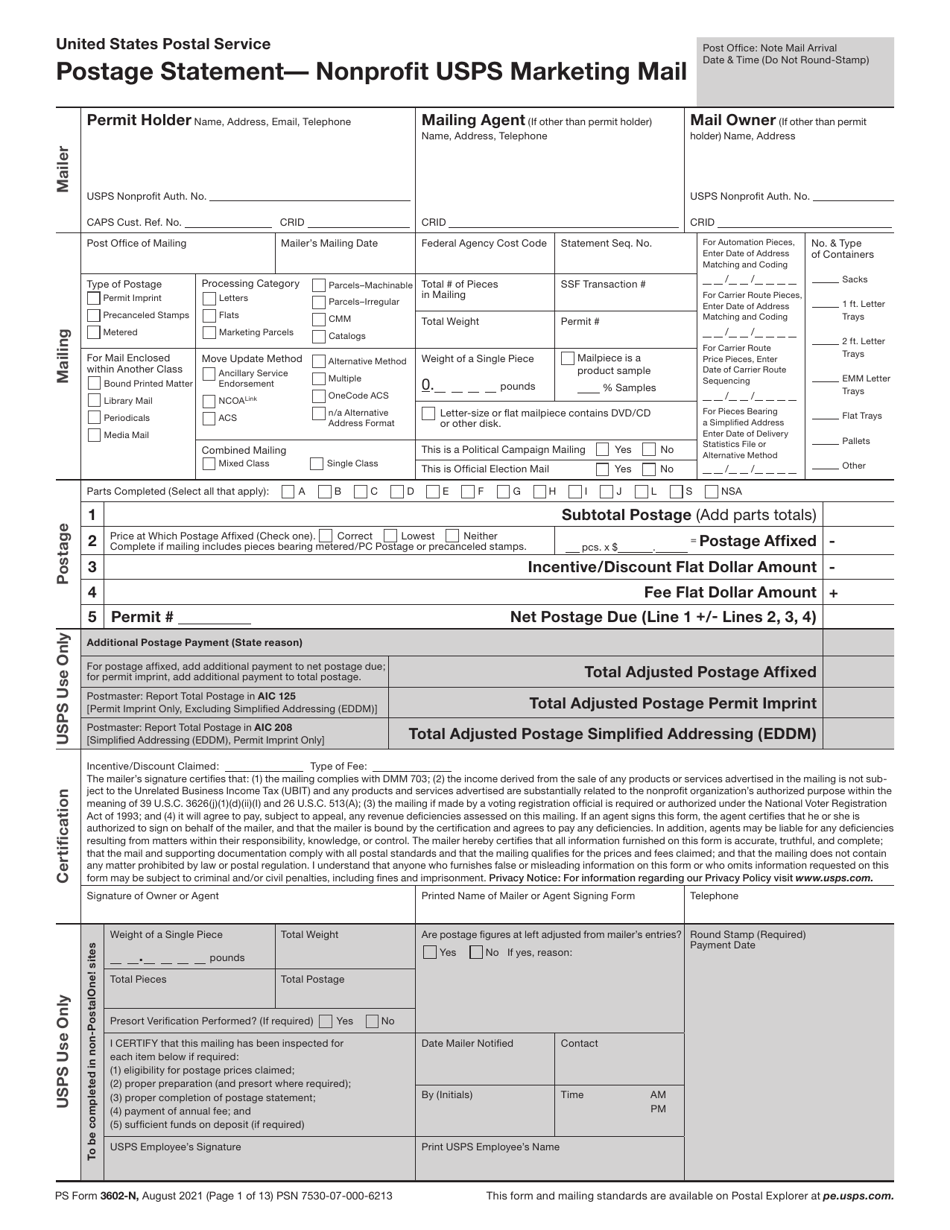 PS Form 3602-N - Fill Out, Sign Online and Download Printable PDF ...