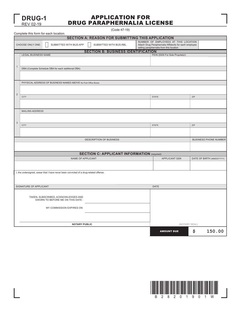 Form DRUG-1 - Fill Out, Sign Online and Download Printable PDF, West ...