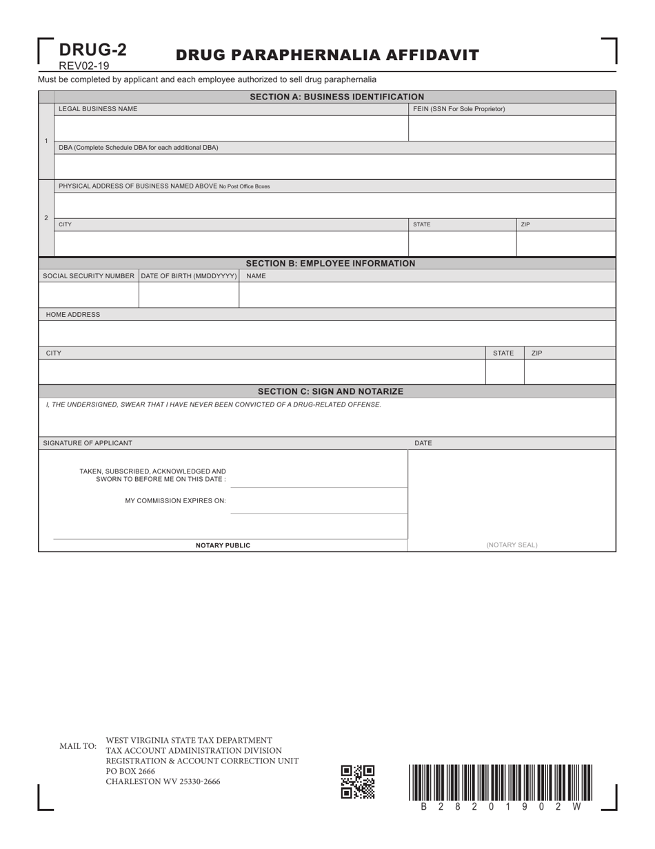 Form DRUG-2 - Fill Out, Sign Online and Download Printable PDF, West ...