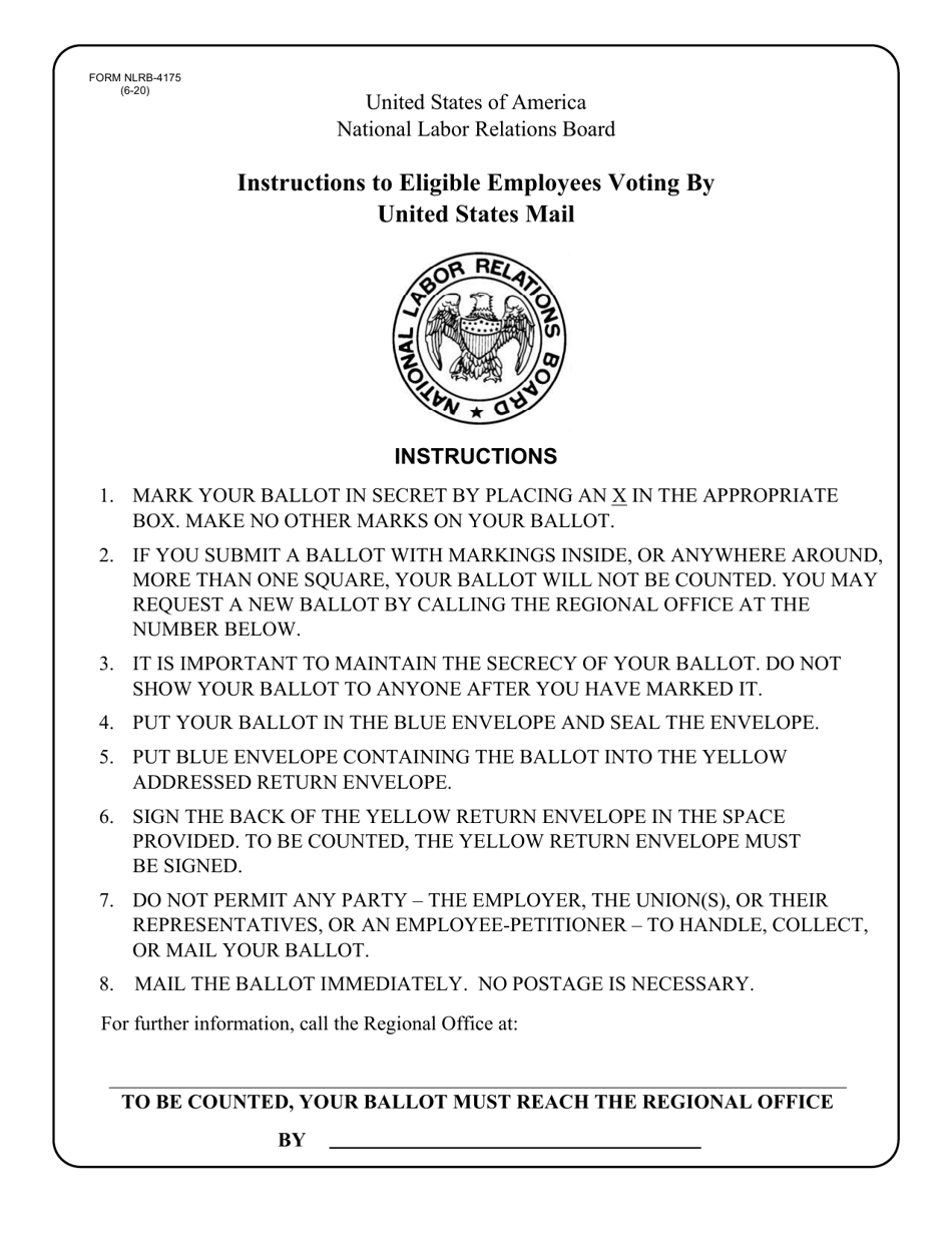 Form NLRB-4175 - Fill Out, Sign Online and Download Fillable PDF ...