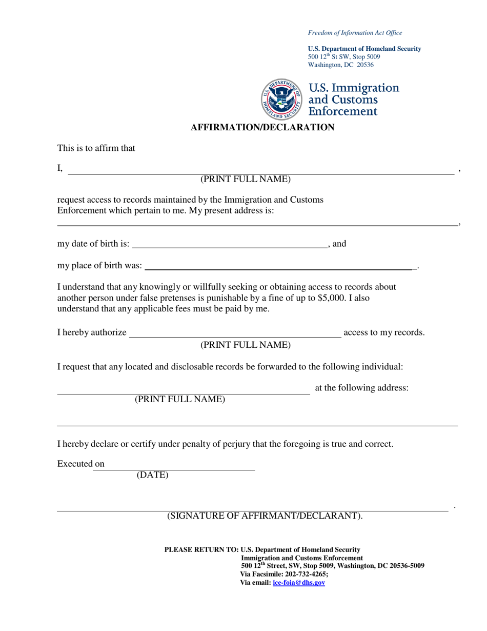 Affirmation/Declaration - Fill Out, Sign Online and Download PDF ...