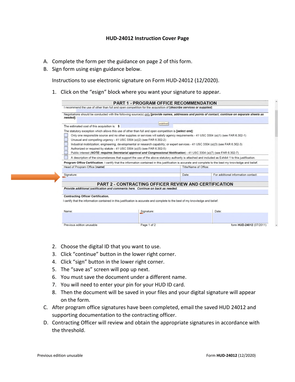 Form HUD-24012 - Fill Out, Sign Online and Download Fillable PDF ...
