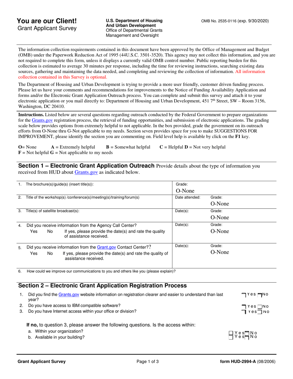 Form HUD-2994-A - Fill Out, Sign Online and Download Fillable PDF ...