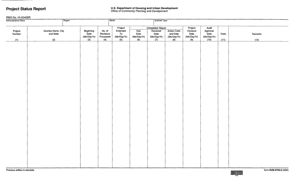 Form HUD-6785.2 - Fill Out, Sign Online and Download Fillable PDF ...