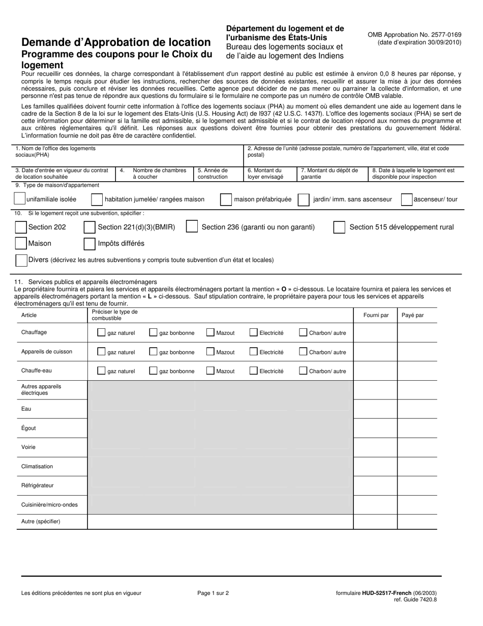 Forme HUD-52517-FRENCH - Fill Out, Sign Online and Download Printable ...
