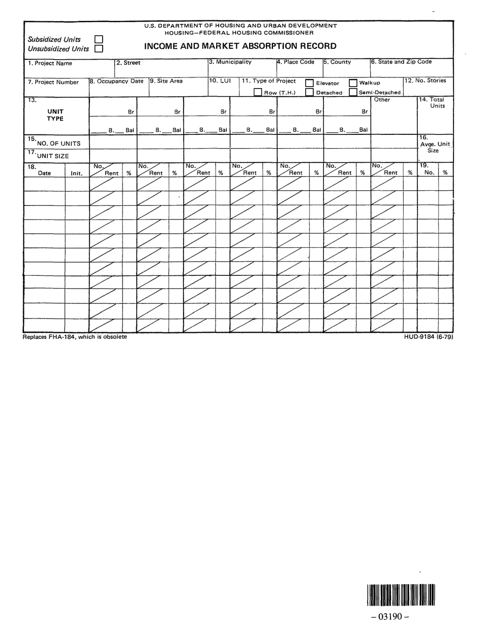 Form HUD-9184 - Fill Out, Sign Online and Download Fillable PDF ...