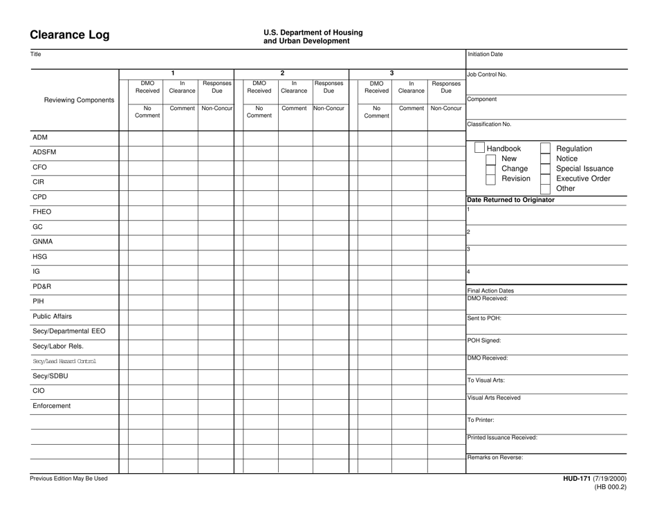 Form HUD-171 - Fill Out, Sign Online and Download Fillable PDF ...