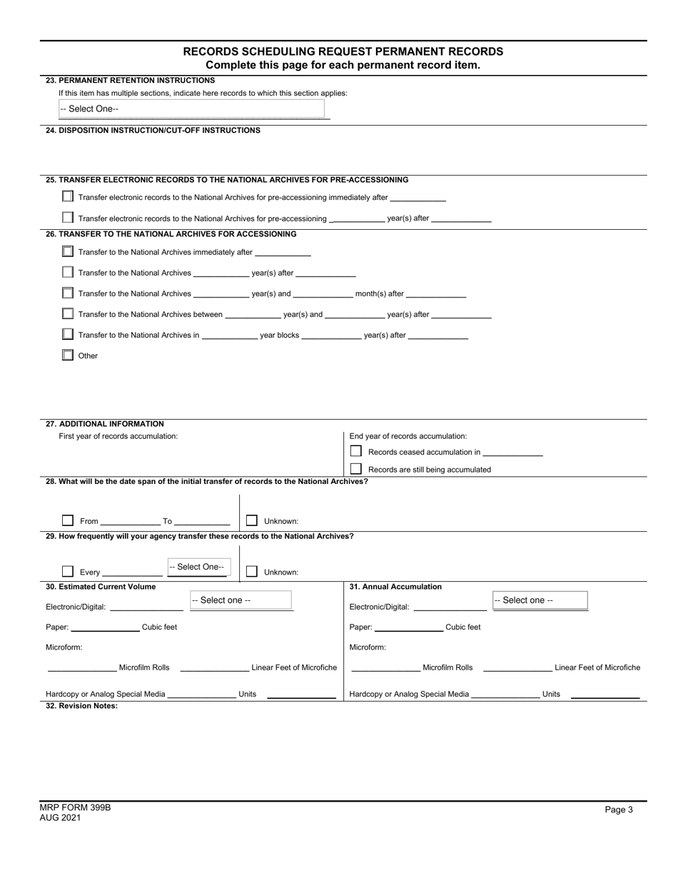MRP Form 399B - Fill Out, Sign Online and Download Fillable PDF ...